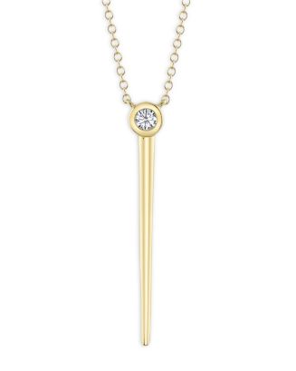 Moon & Meadow 14K Yellow Gold Diamond Lance Pendant Necklace, 17"-18 ...