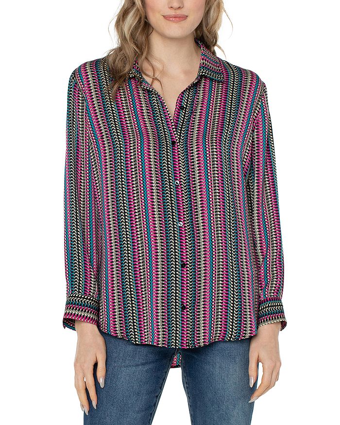 Liverpool Los Angeles Button Front Blouse | Bloomingdale's