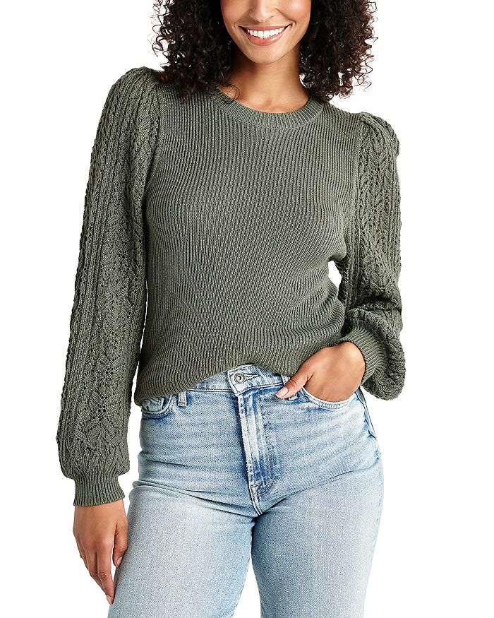 Splendid Phoebe Pointelle Balloon Sleeve Sweater | Bloomingdale's