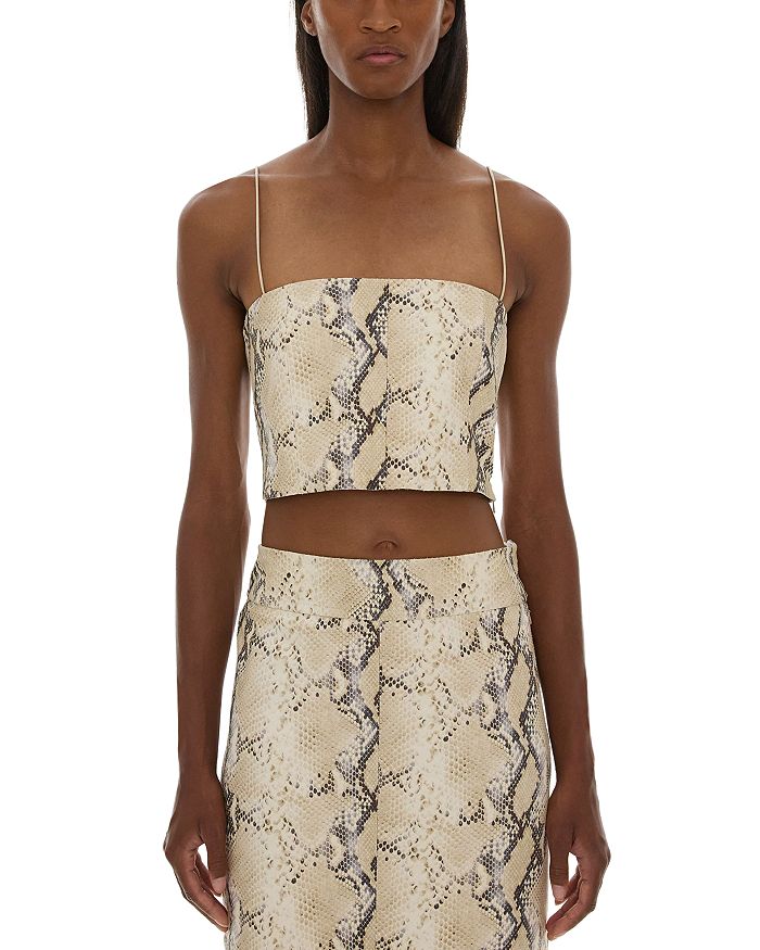 Helmut Lang Python Embossed Leather Top | Bloomingdale's
