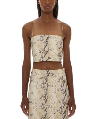 Helmut Lang Python Embossed Leather Top | Bloomingdale's