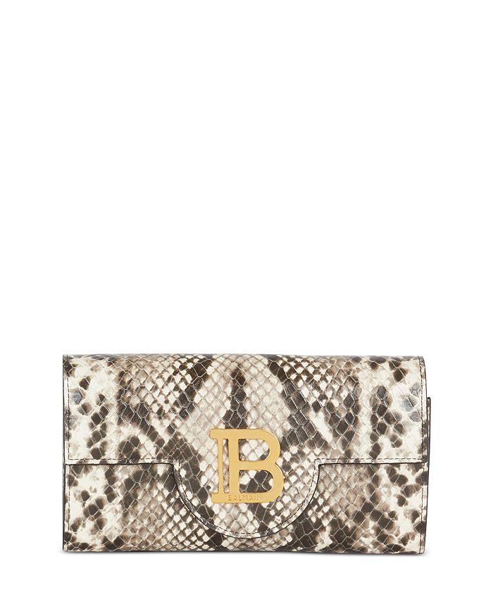 Balmain B Buzz Snake Embossed Leather Chain Wallet | Bloomingdale's