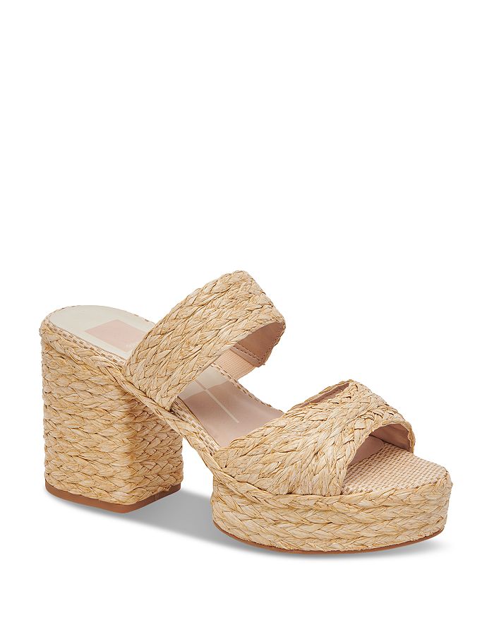 Dolce Vita Women's Latoya Woven Raffia Platform Sandals | Bloomingdale's