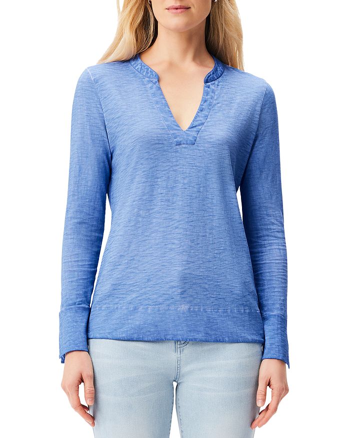 NZT NIC+ZOE Cotton Split Neck Top | Bloomingdale's