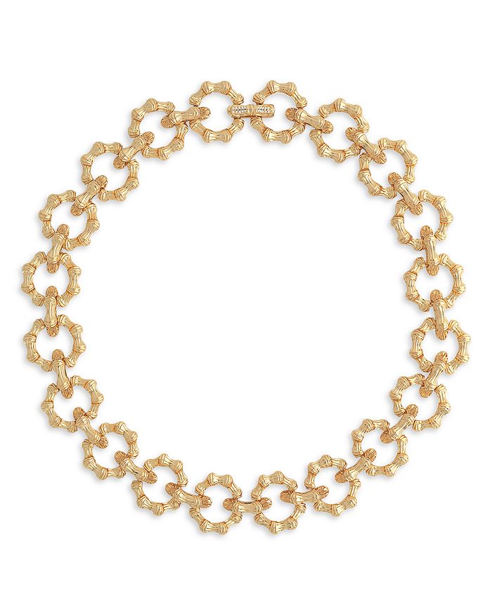Anabel Aram Sculpted Bamboo Chain Necklace in 18K Gold Plated, 17 ...