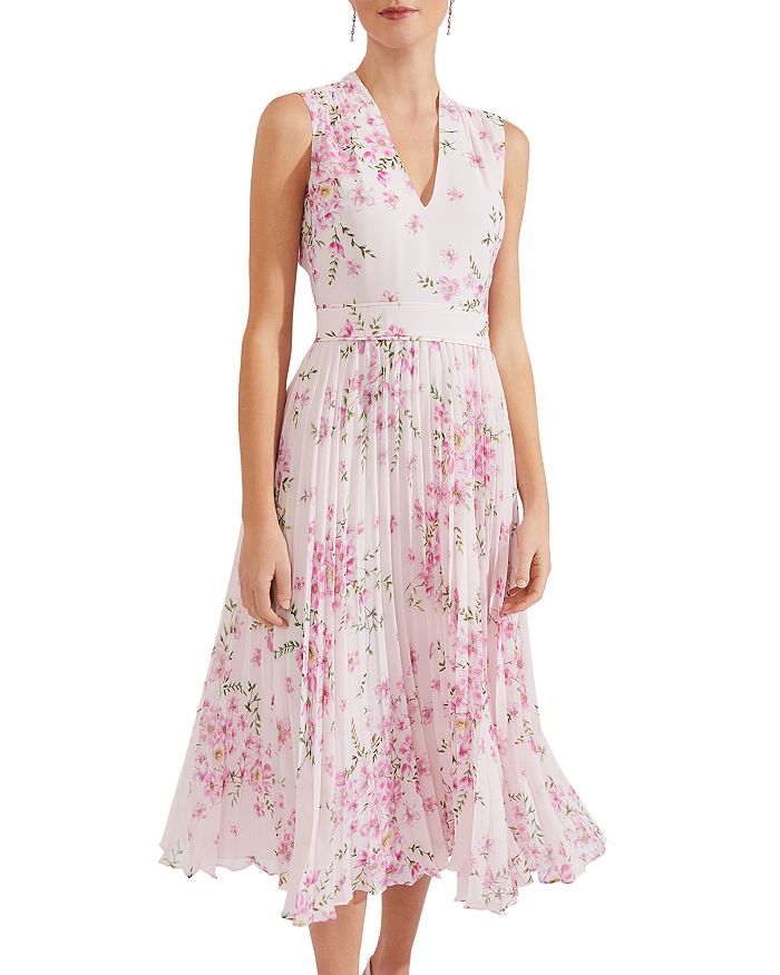 HOBBS LONDON Veronica Pleated Midi Dress | Bloomingdale's
