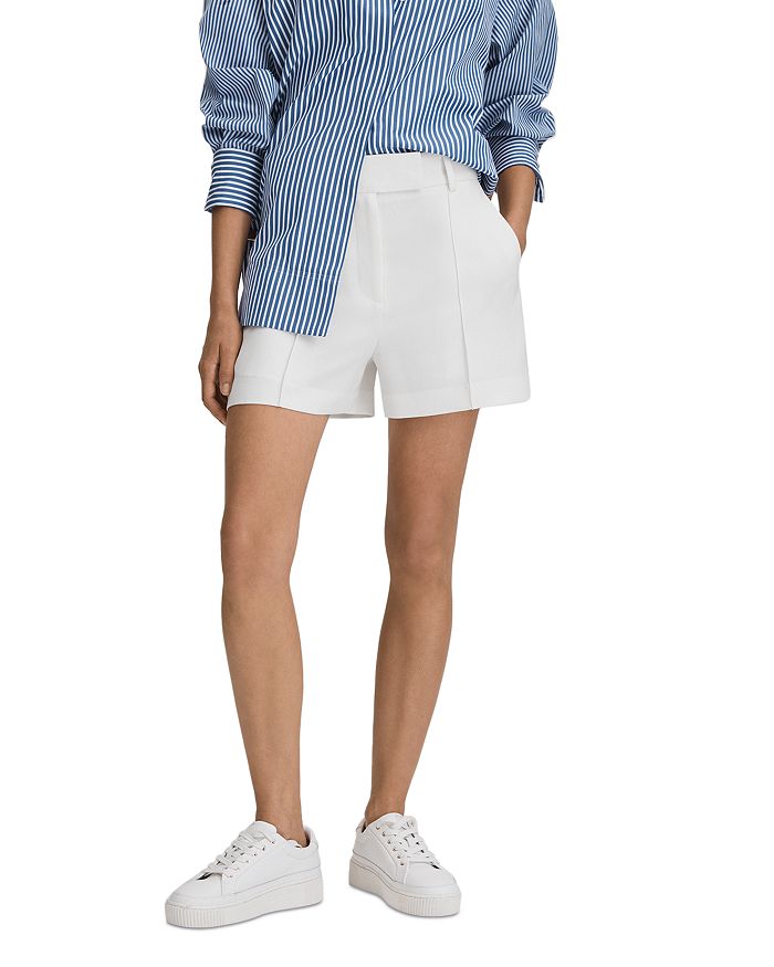 REISS Sienna Pleated Crepe Shorts | Bloomingdale's