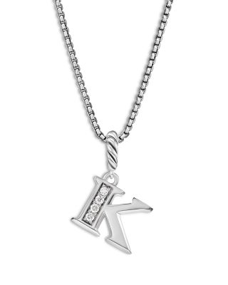 Click here for David Yurman Pave Initial Pendant Necklace in Ster... prices