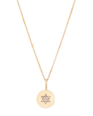 Zoë Chicco 14K Yellow Gold Midi Bitty Symbols Diamond Star of David ...