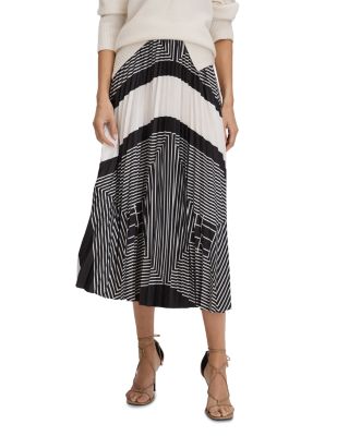 REISS Gabi Splice Print Pleated Skirt | Bloomingdale's