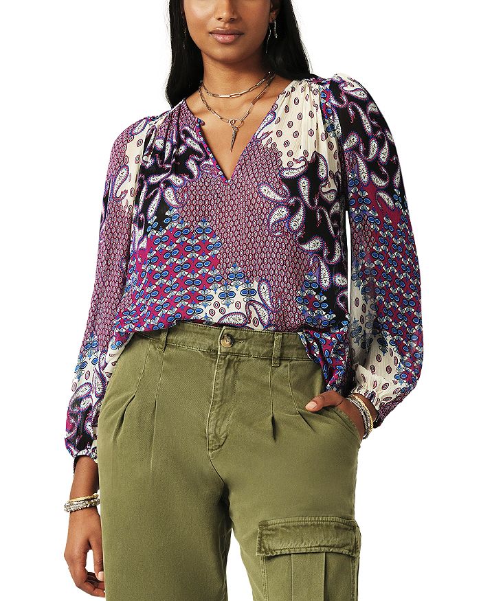 ba&sh Blair Paisley Print Top | Bloomingdale's