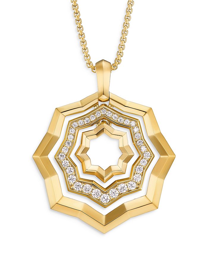 David Yurman Stax Zig Zag Pendant Necklace in 18K Yellow Gold with ...