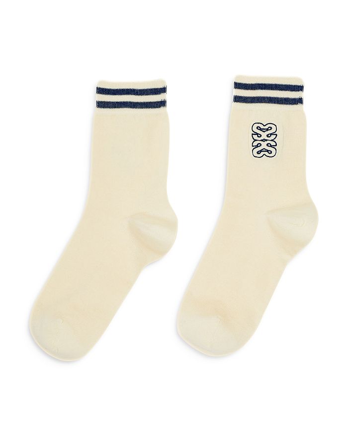 Sandro Balie Ribbed Logo Socks | Bloomingdale's