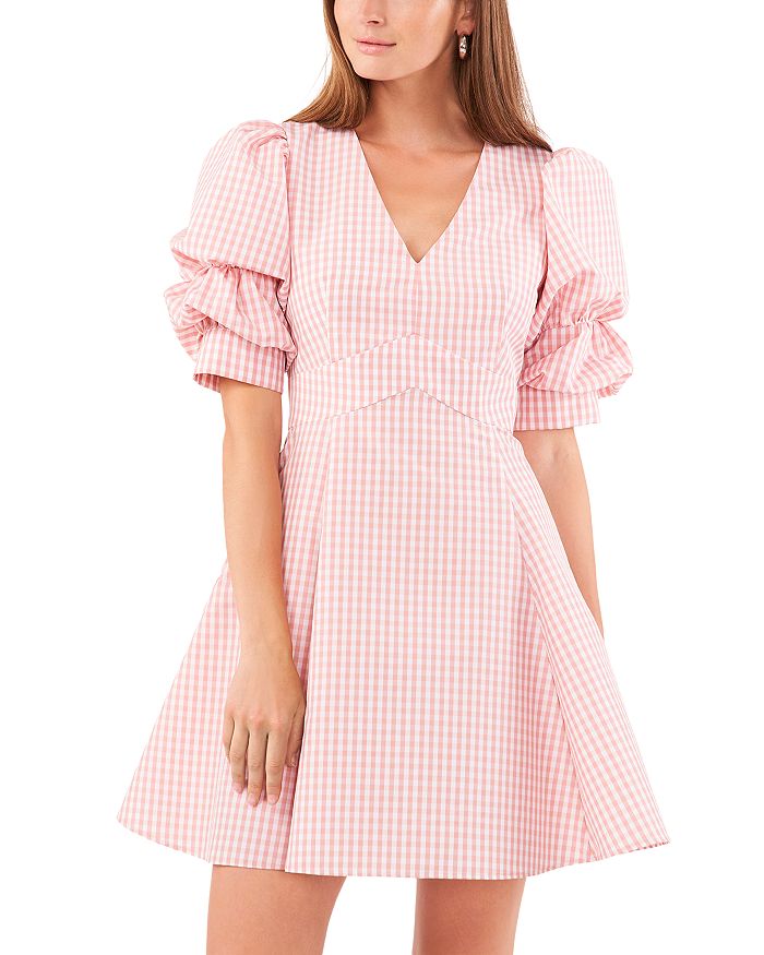 1.STATE Puff Sleeve V Neck Mini Dress | Bloomingdale's