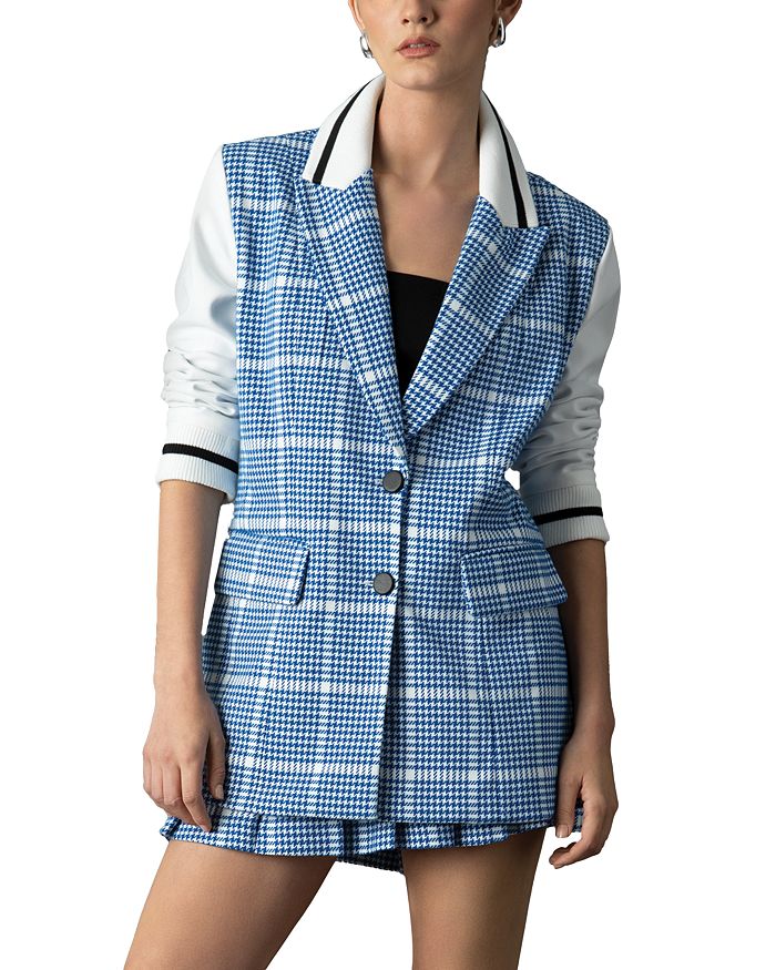 Blue Revival Varsity Mixed Media Blazer | Bloomingdale's