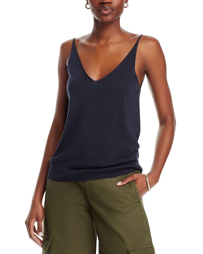 Theory Silk Knit V Neck Tank | Bloomingdale's