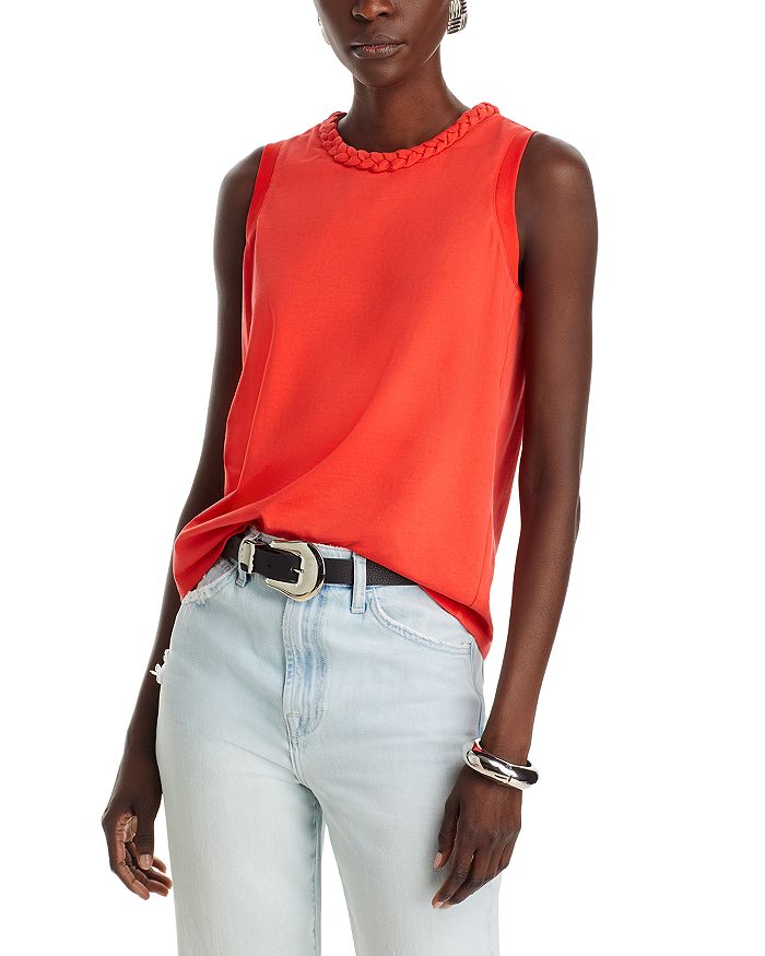 Cinq à Sept Braided Trim Tank Top | Bloomingdale's