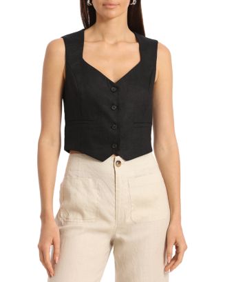 Bagatelle Portrait Neck Button Front Vest | Bloomingdale's