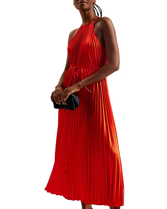 Ted Baker Pleated Halter Neck Midi Dress | Bloomingdale's