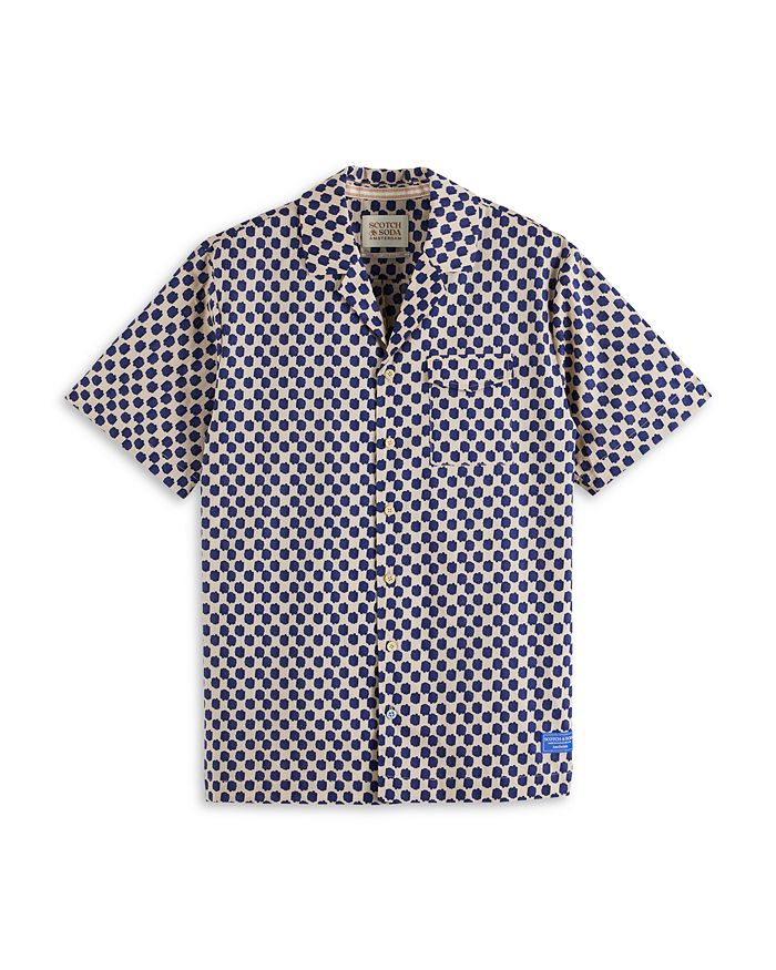 Scotch & Soda Cotton Printed Relaxed Fit Button Down Camp Shirt ...