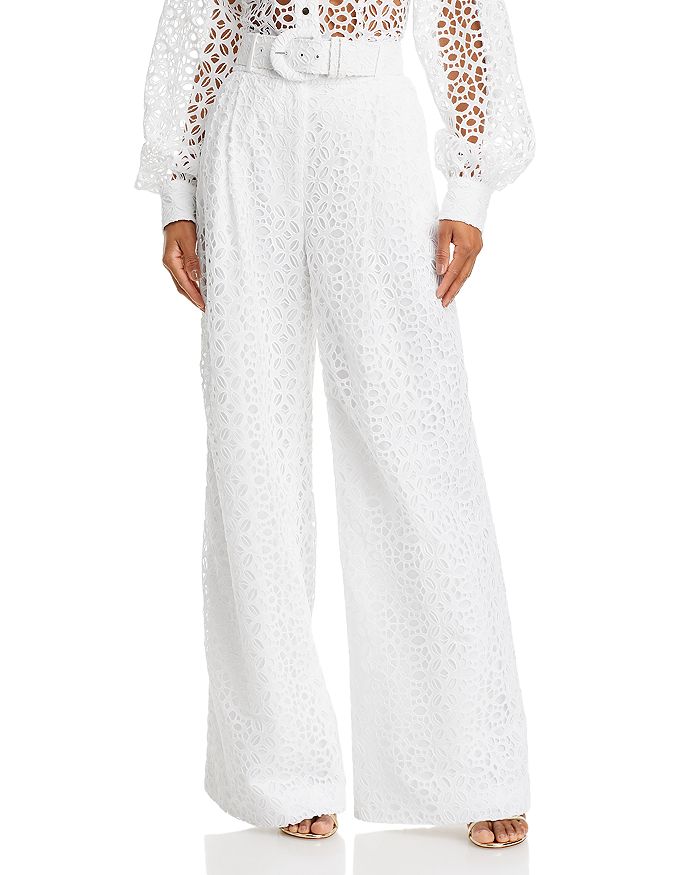 Sergio Hudson Wide Leg Eyelet Pants | Bloomingdale's