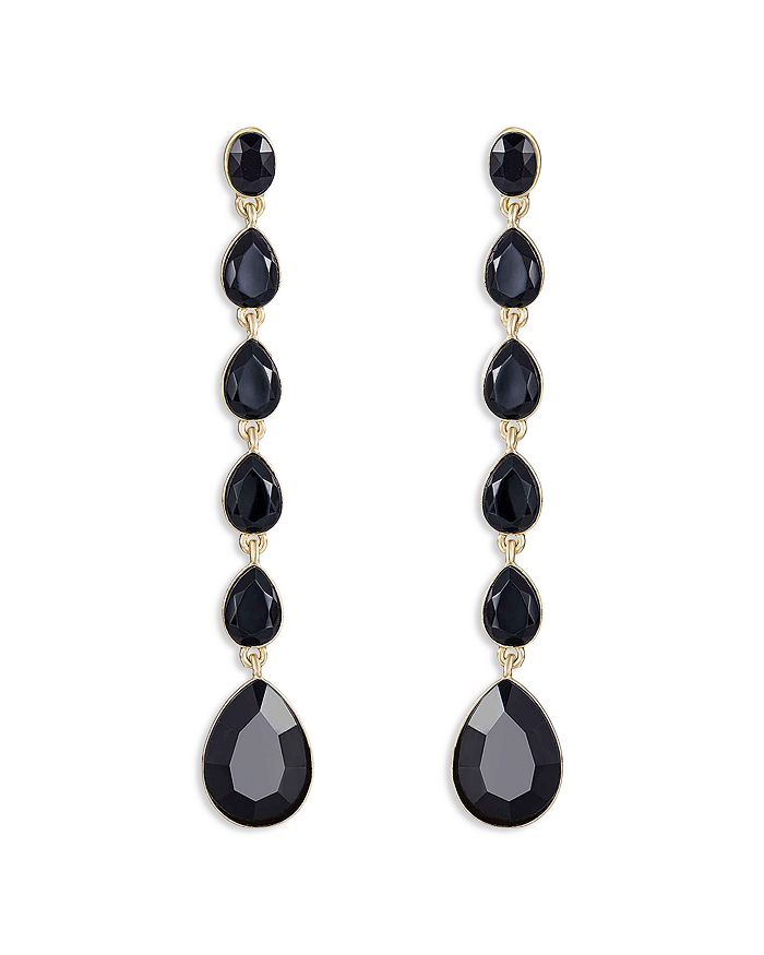 Ettika Crystallized Jet Crystal Linear Drop Earrings | Bloomingdale's