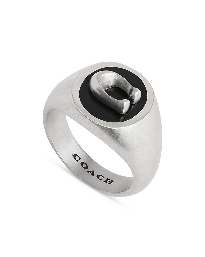 COACH Men's Signature C Signet Ring | Bloomingdale's