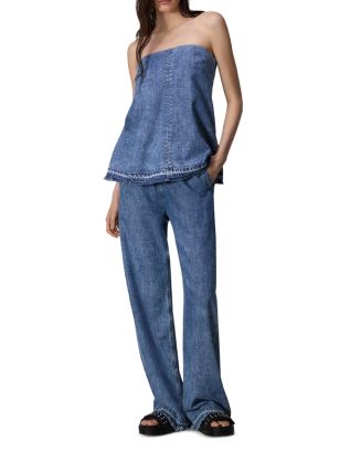 rag & bone Ultra Featherweight Strapless Denim Top & Jeans | Bloomingdale's