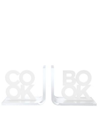 Tara Wilson Designs White COOK / BOOK Bookends | Bloomingdale's