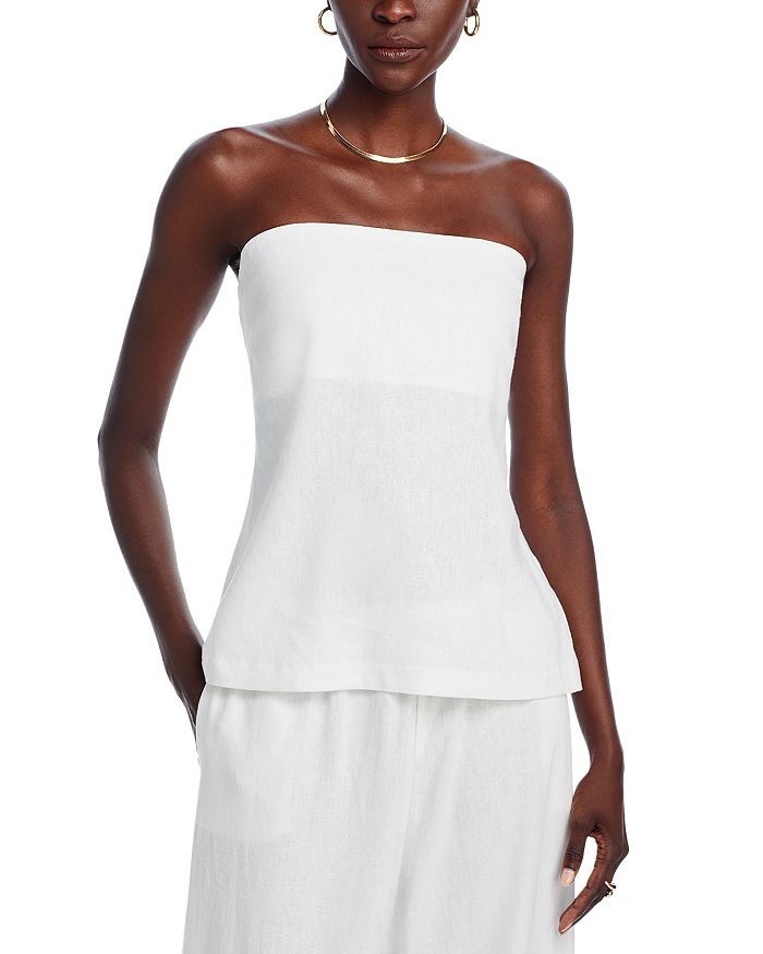 WAYF Carmela Strapless Linen Top | Bloomingdale's