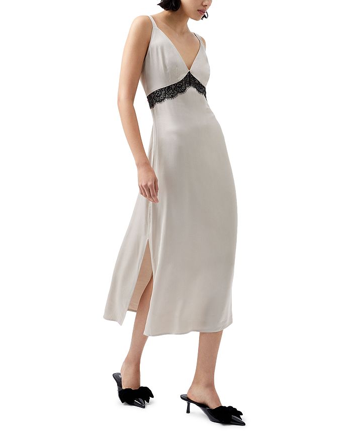 FRENCH CONNECTION Ennis Satin Lace Dress | Bloomingdale's