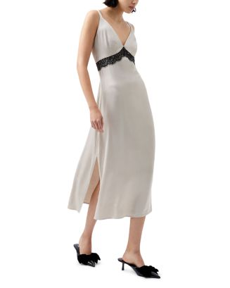 FRENCH CONNECTION Ennis Satin Lace Dress | Bloomingdale's