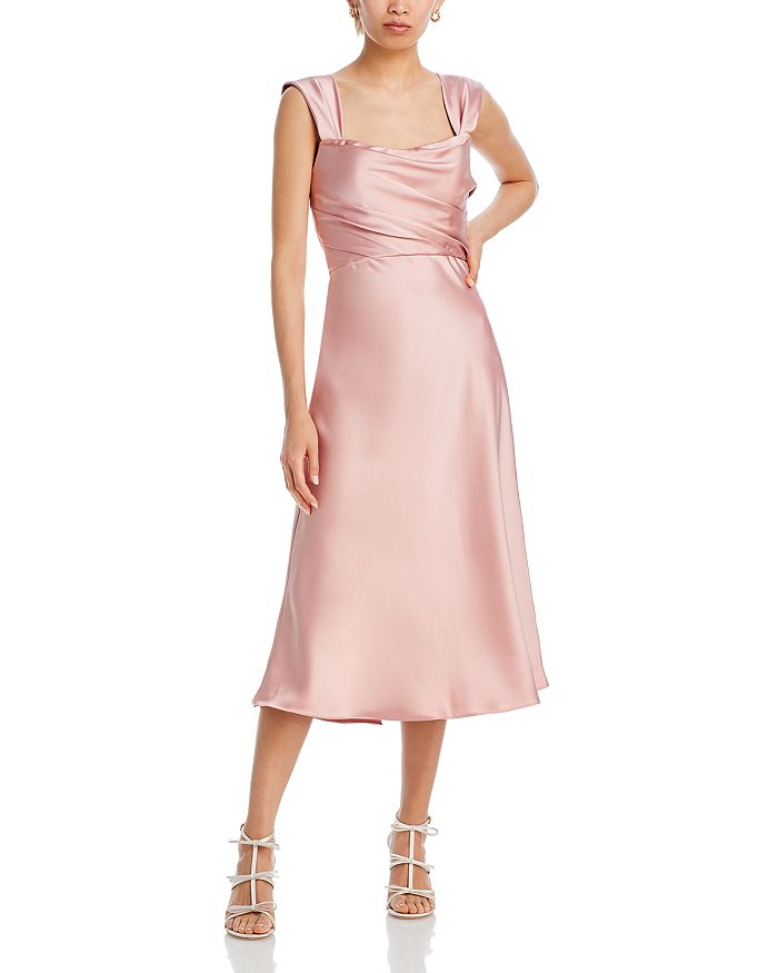 Amsale Draped Bodice Midi Corset Gown | Bloomingdale's