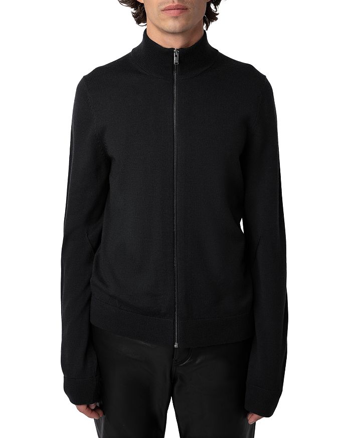 Zadig & Voltaire Charly Merino Wool Zip Front Cardigan | Bloomingdale's