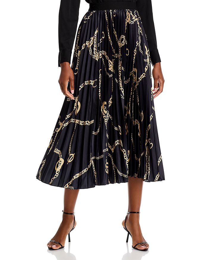Nancy Yang Chain Print Pleated Skirt | Bloomingdale's