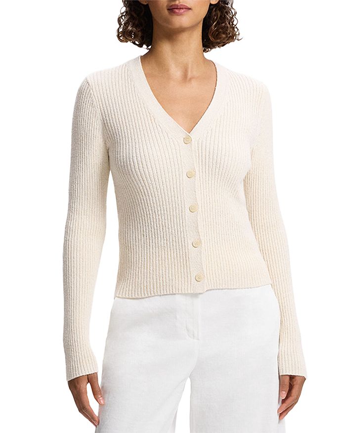 Theory Textured Button Front Cardigan | Bloomingdale's