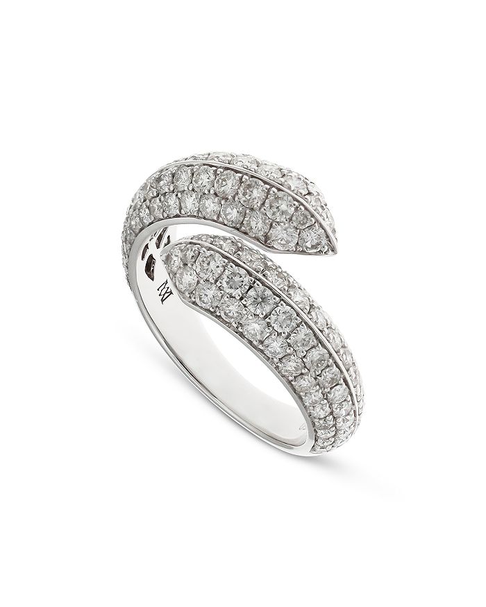 Alberto Milani 18K White Gold Via Fiori Chiari Diamond Bypass Ring, 2. ...