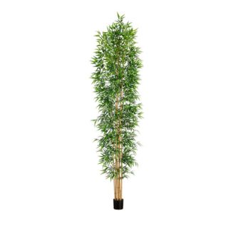 Nearly Natural 12' Artificial Bamboo Tree with Real Bamboo Trunks ...