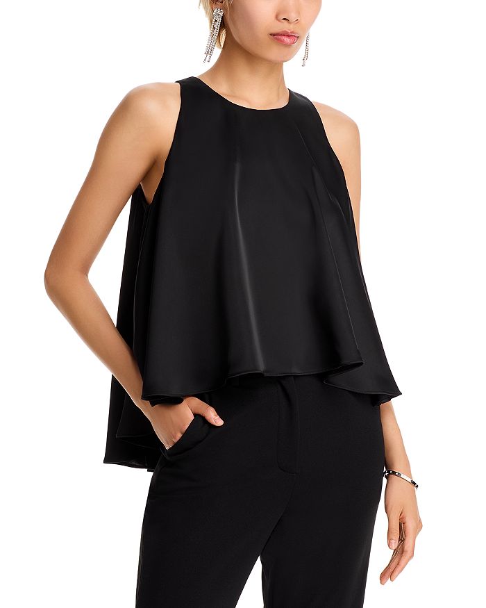 AQUA Satin Trapeze Tank Top - Exclusive | Bloomingdale's