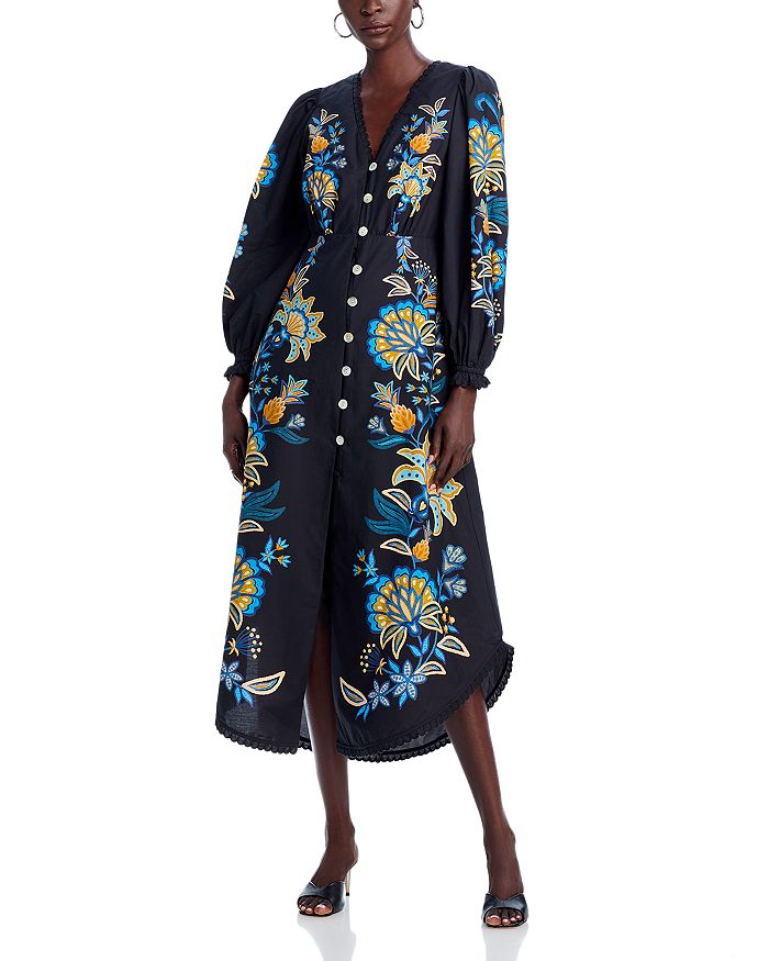 FARM Rio Stitched Garden Midi Dress | Bloomingdale's