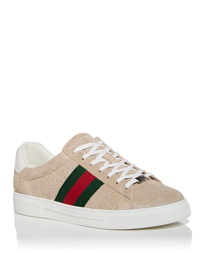 Gucci Men's Ace GG Embossed Suede Low Top Sneakers | Bloomingdale's