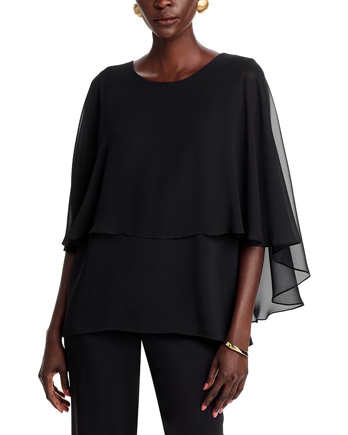 Caroline Rose Capelet Overlay Top | Bloomingdale's