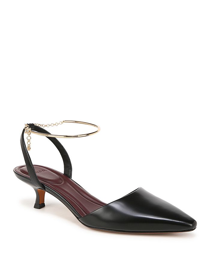 Vince Women's Sarita Pointed Toe Anklet Kitten Heel Pumps | Bloomingdale's