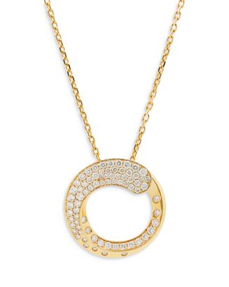Crivelli 18K Yellow Gold Like Diamond Pavé Circle Pendant Necklace, 14 ...