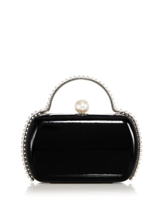 Click here for Aqua Imitation Pearl Trim Minaudiere Box Clutch -... prices