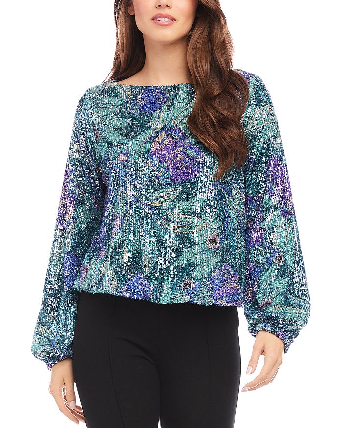 Karen Kane Sequined Top | Bloomingdale's