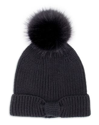 Surell Faux Fur Pompom Knit Hat | Bloomingdale's