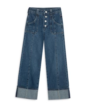 Habitual Kids Girls' Button Wide Leg Cuffed Jeans - Big Kid ...