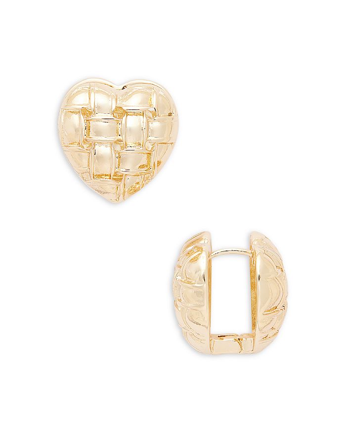 AQUA Puffed Heart Hoop Earrings - Exclusive | Bloomingdale's