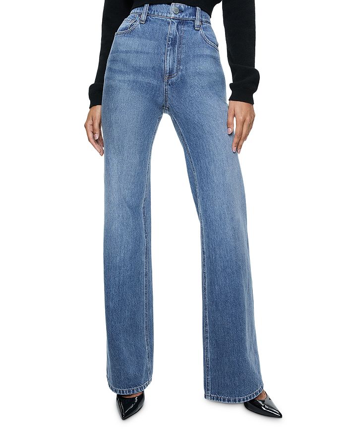 Alice and Olivia Weezy High Rise Wide Leg Jeans in Avery Blue ...